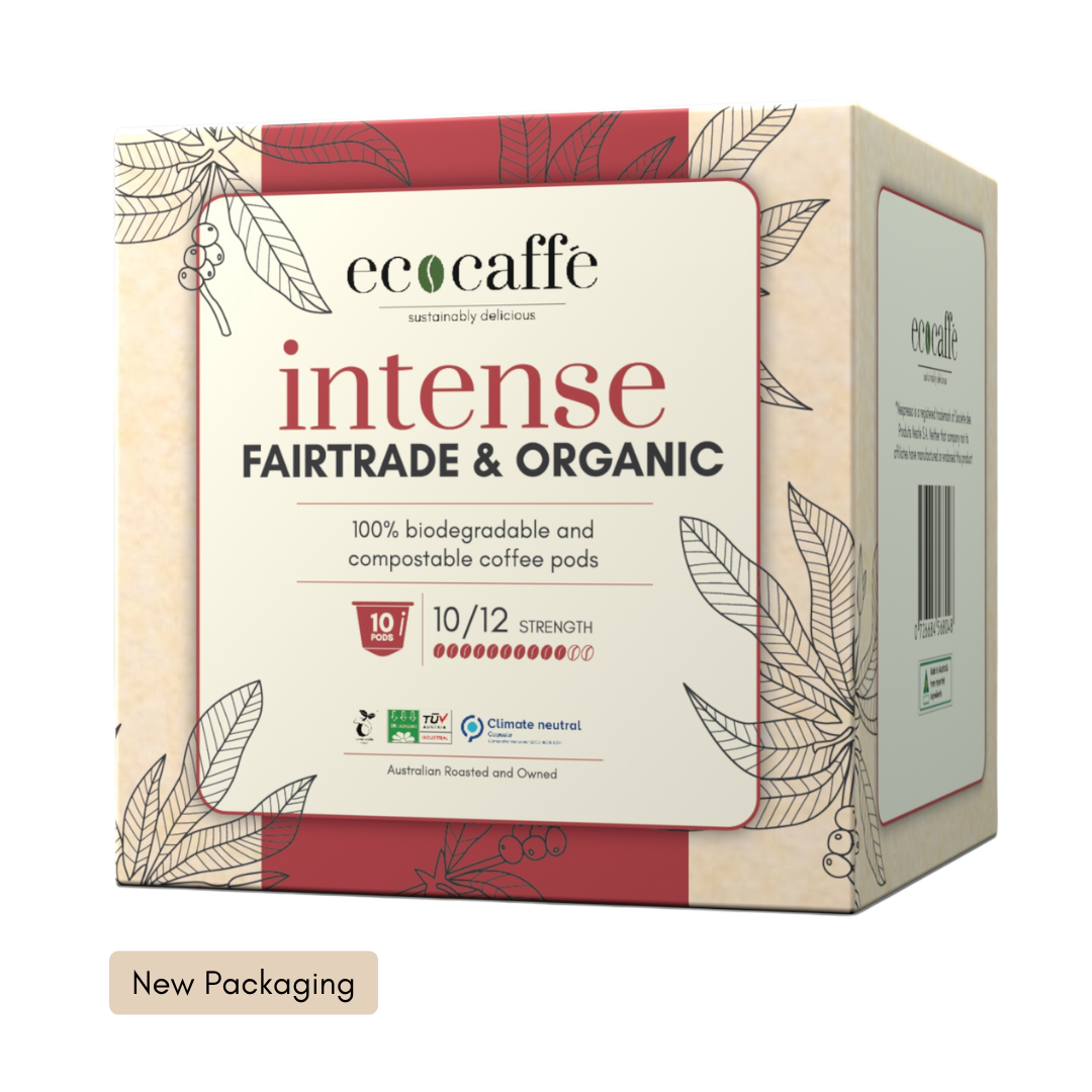 EcoCaffe - Intense Organic Coffee Pods (10 Pack) - Compostable and ...